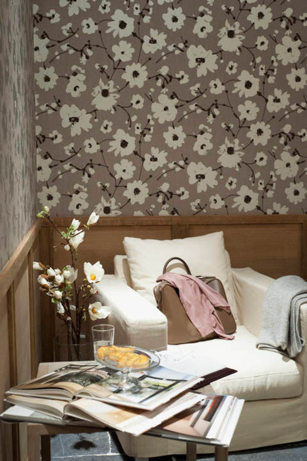 Behang Arte Flamant Suite III - Velvet Metal Velvet Flower 18006 ...