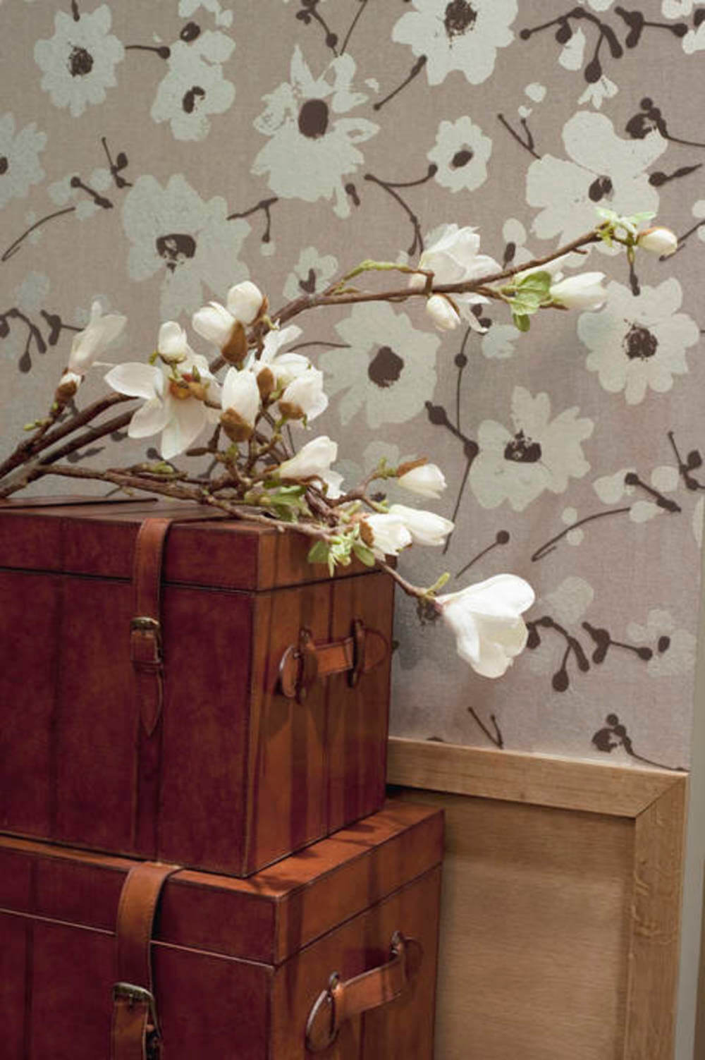 Behang Arte Flamant Suite III - Velvet Metal Velvet Flower 18006 ...