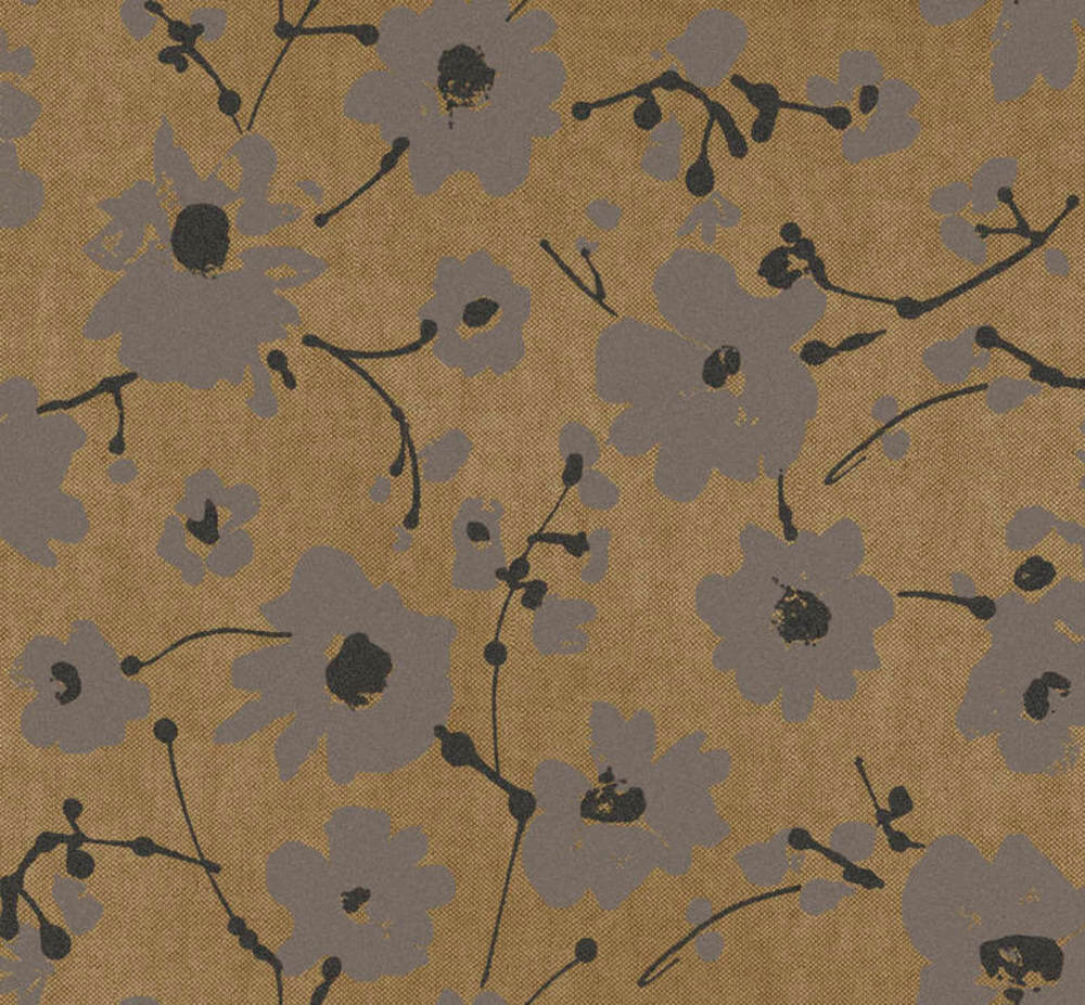 Behang Arte Flamant Suite III - Velvet Metal Velvet Flower 18007 ...
