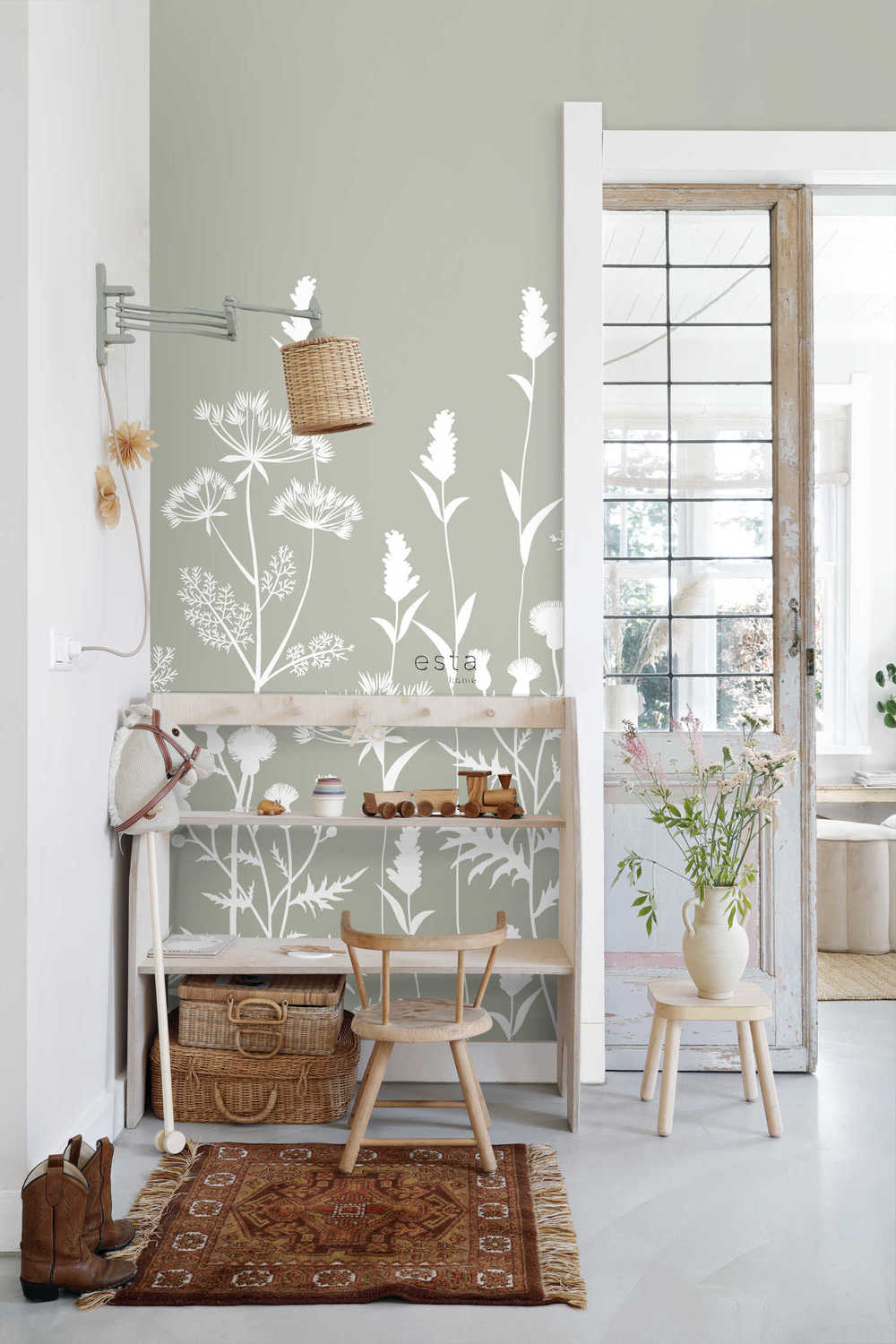 Behang Esta Home Vintage Flowers 159214 - BehangSite.com