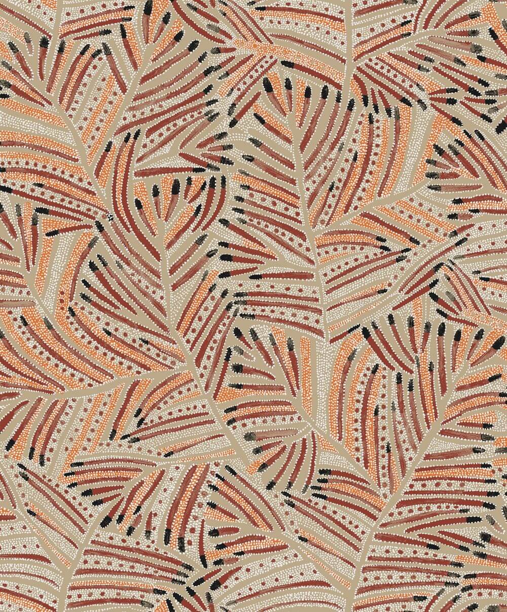 Zoom by Masureel Tula TUL102 Papunya Sienna Behang - BehangSite.com