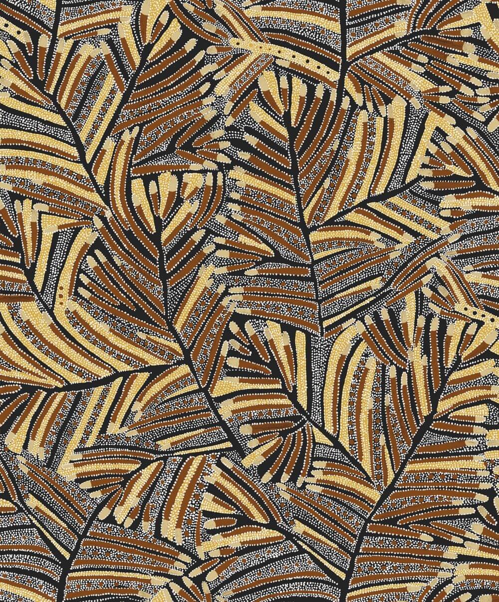 Zoom by Masureel Tula TUL108 Papunya Ochre Behang - BehangSite.com